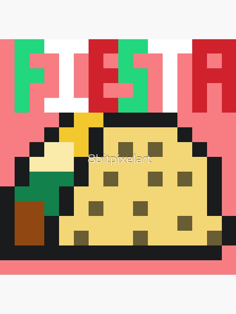 Pegatina «Pixel Art Taco Fiesta!» de 8bitpixelart | Redbubble