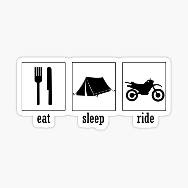 "Eat, Sleep, Ride" Sticker by CM-PD | Redbubble
