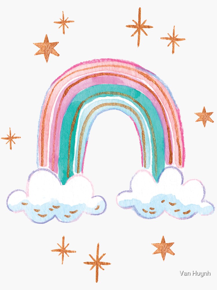 "Happy Magical Rainbow Sparkles" Sticker by vankhuynhart | Redbubble
