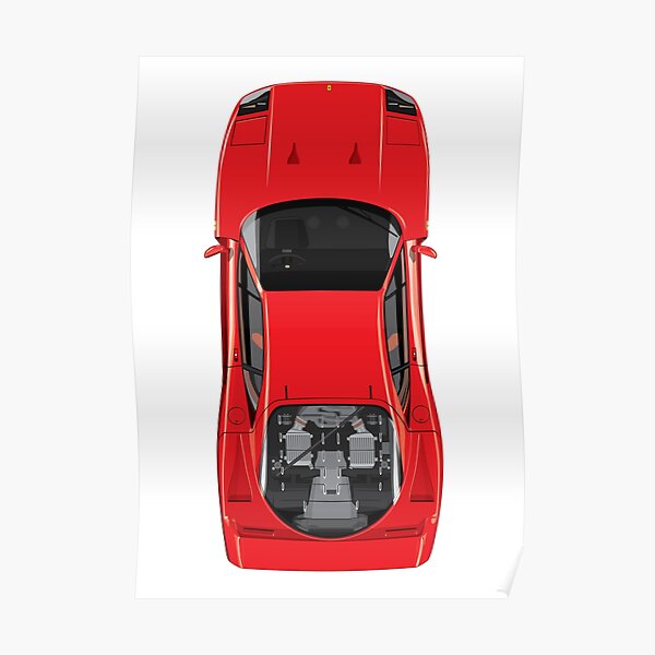 "Ferrari F40 Top View" Poster for Sale by srattha | Redbubble