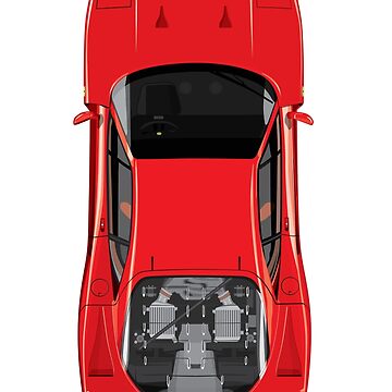 "Ferrari F40 Top View" Art Board Print for Sale by srattha | Redbubble