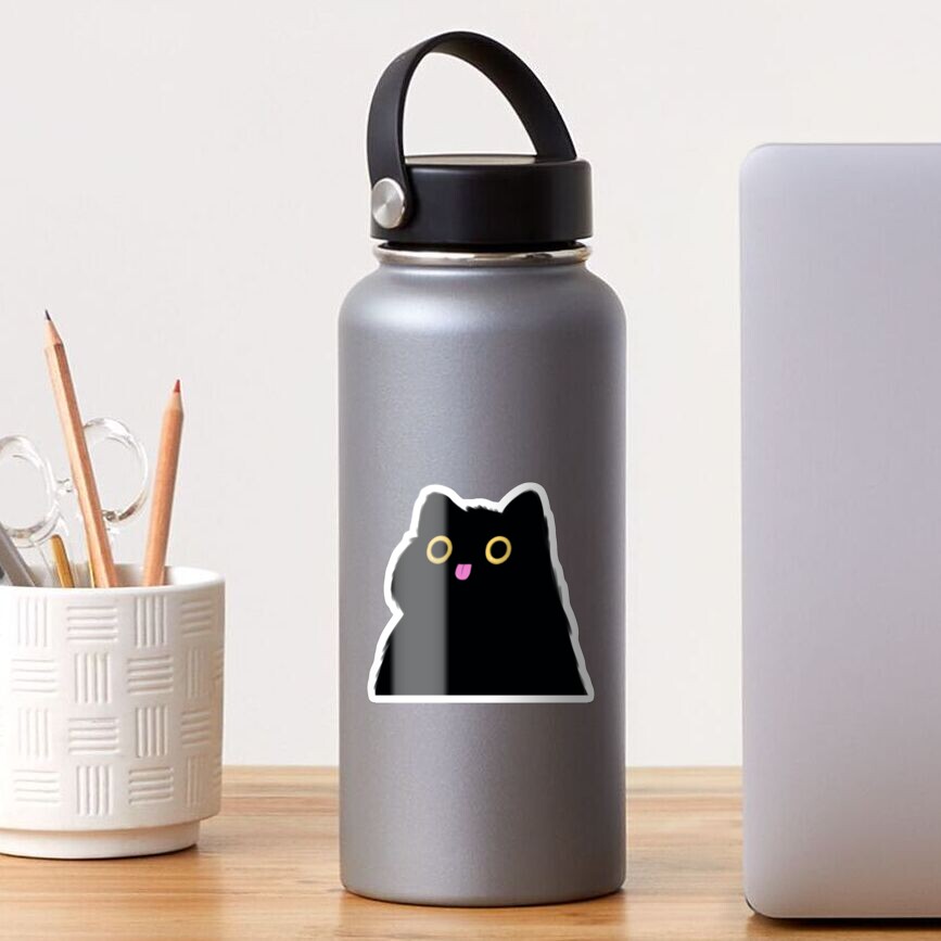 "Black Blep Cat" Sticker for Sale by angel-fun | Redbubble