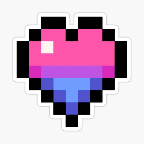 "Bi Minecraft Heart" Sticker for Sale by nbdreamjester | Redbubble