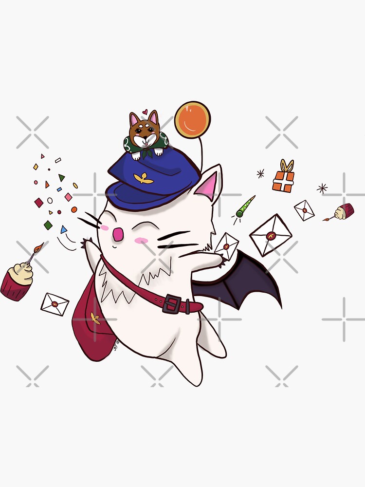 "Moogle Celebration Fanart" Sticker by Ninjakittay | Redbubble