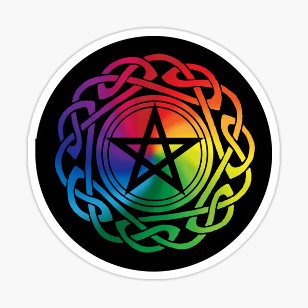 "Rainbow Celtic Knotwork Pentacle" Sticker for Sale by FairiePatter ...