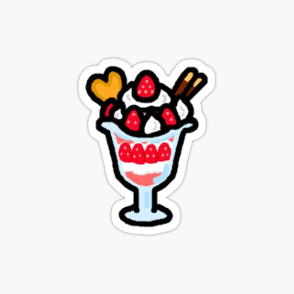 "strawberry parfait" Sticker for Sale by pitheran | Redbubble