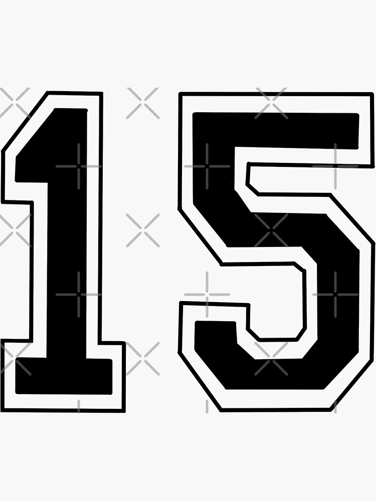 "sport number 15" Sticker for Sale by Maelyn-Couch | Redbubble