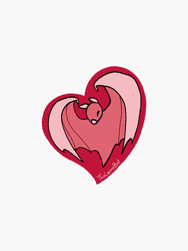 "Batty heart" Sticker for Sale by TheLameBat | Redbubble