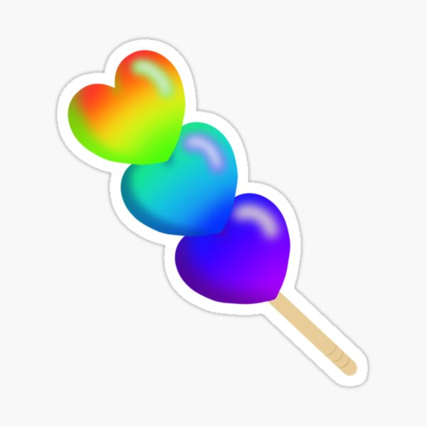 "Rainbow Heart Dango" Sticker for Sale by moonrainmochi | Redbubble