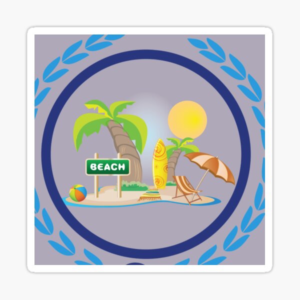 "Beach design for redbubble" Sticker by Nouman92 | Redbubble