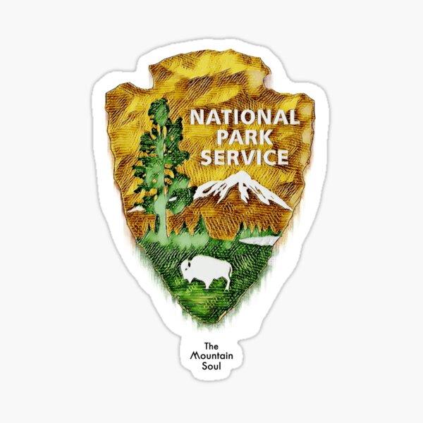 "US National Park Service (NPS) logo drawing" Sticker for Sale by ...