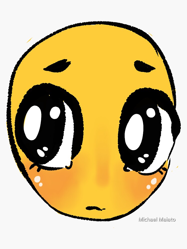 Pegatina «Emoji tímido» de ZaryaMaiato | Redbubble