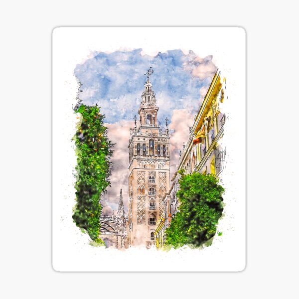 "Seville, Giralda" Sticker for Sale by ErianAndre | Redbubble