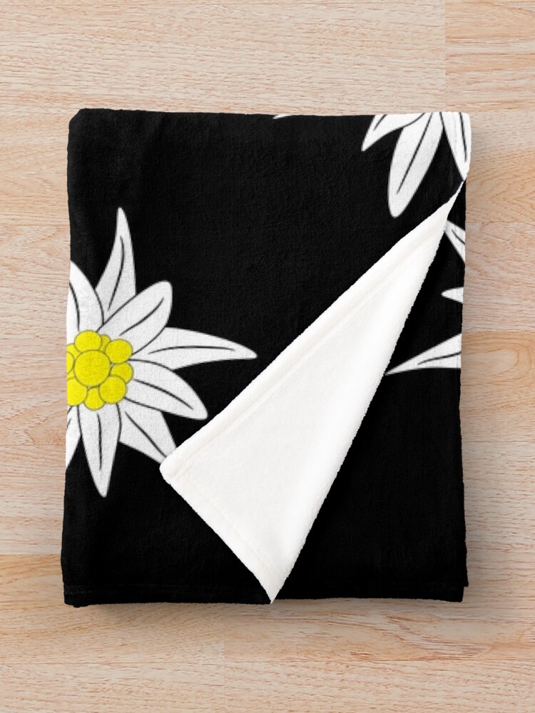 "Edelweiss Pattern on Black" Throw Blanket by iCraftCafe | Redbubble