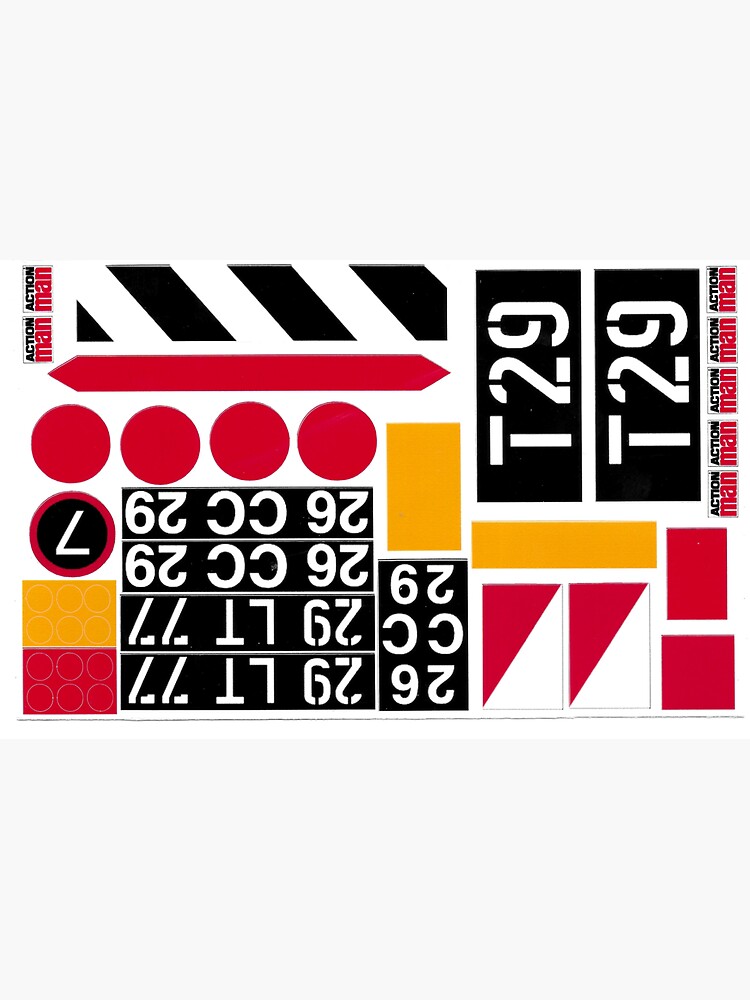 "Action Man Cherilea Tank custom repro DIE CUT stickers decals labels ...