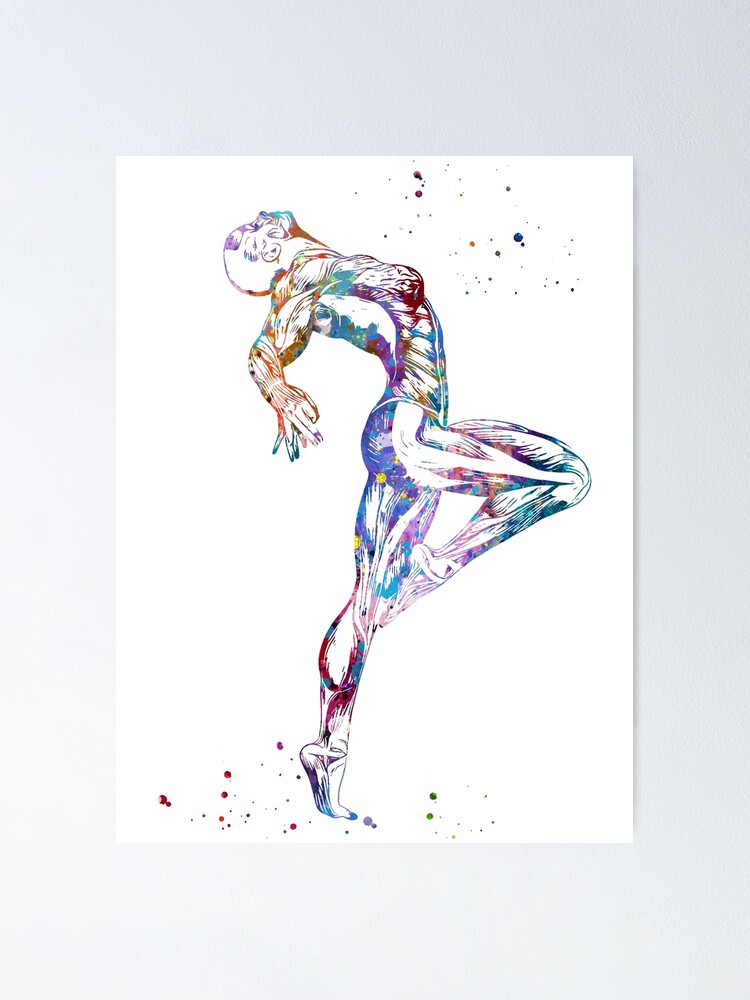 "Woman Muscle Anatomy Dance Pose" Poster by EvasDreams | Redbubble