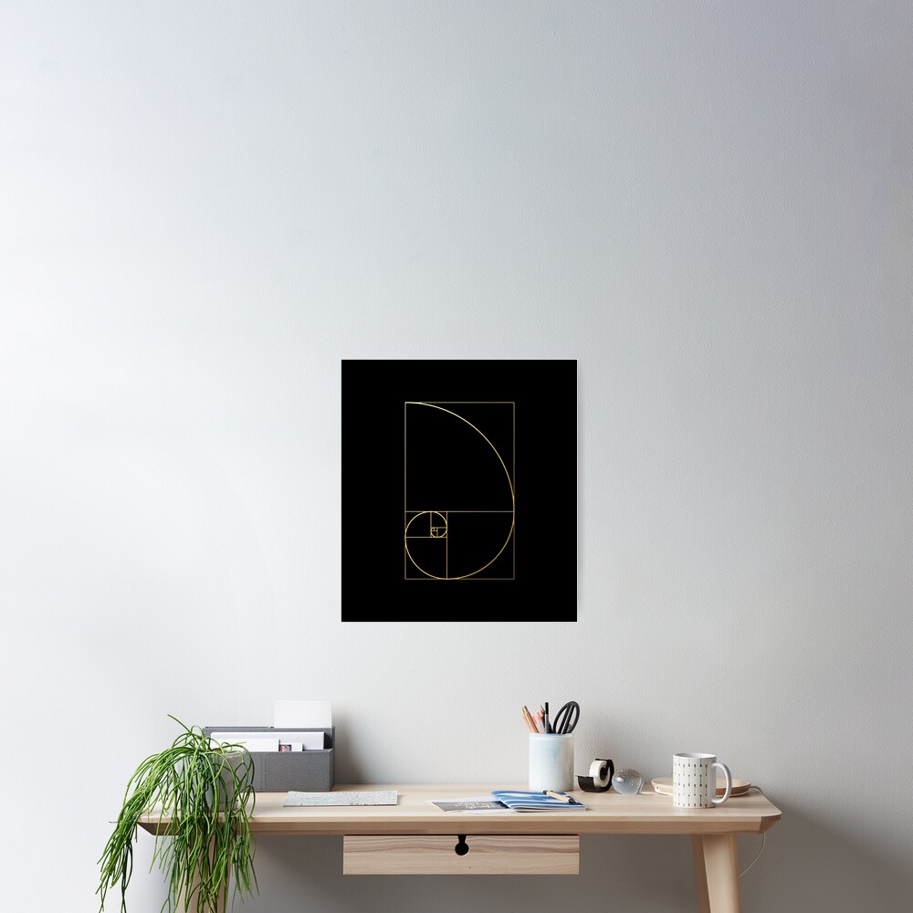 "Fibonacci Golden Ratio gold spiral sacred geometry sequence science code phi" Poster for Sale ...