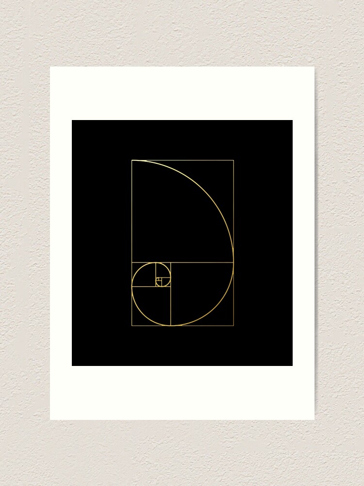 "Fibonacci Golden Ratio gold spiral sacred geometry sequence science code phi" Art Print for ...