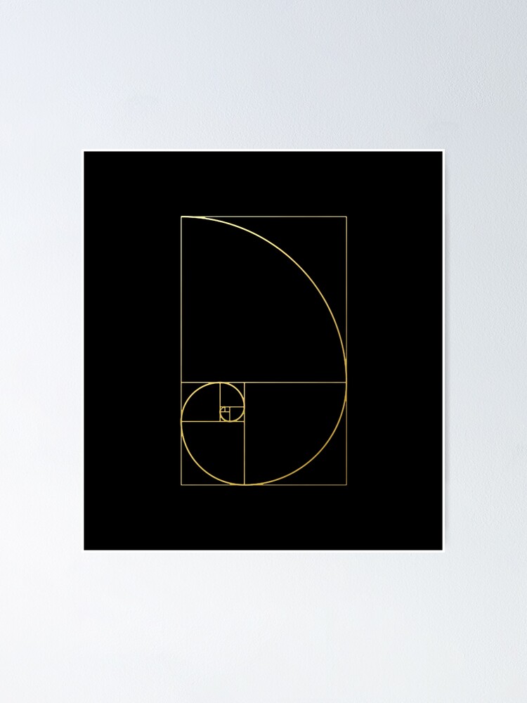 "Fibonacci Golden Ratio gold spiral sacred geometry sequence science code phi" Poster for Sale ...