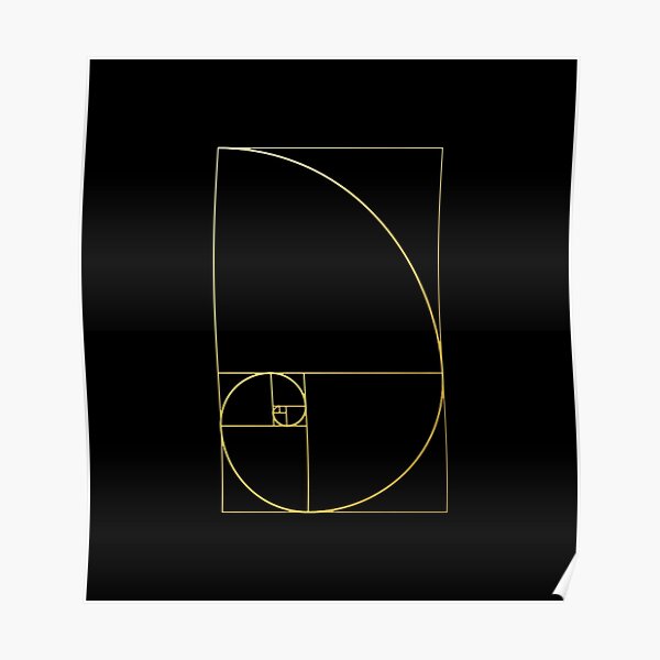 "Fibonacci Golden Ratio gold spiral sacred geometry sequence science code phi" Poster by ...