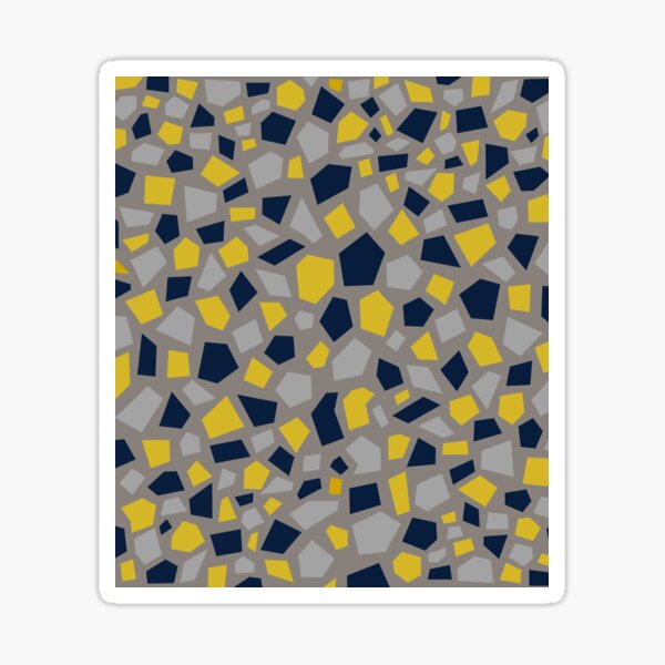 "Grey, Mustard Yellow and Navy Blue Mosaic " Sticker by OneThreeSix ...