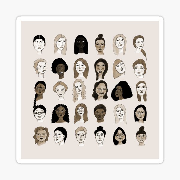"Faces of women in sepia palette" Sticker by idriera | Redbubble