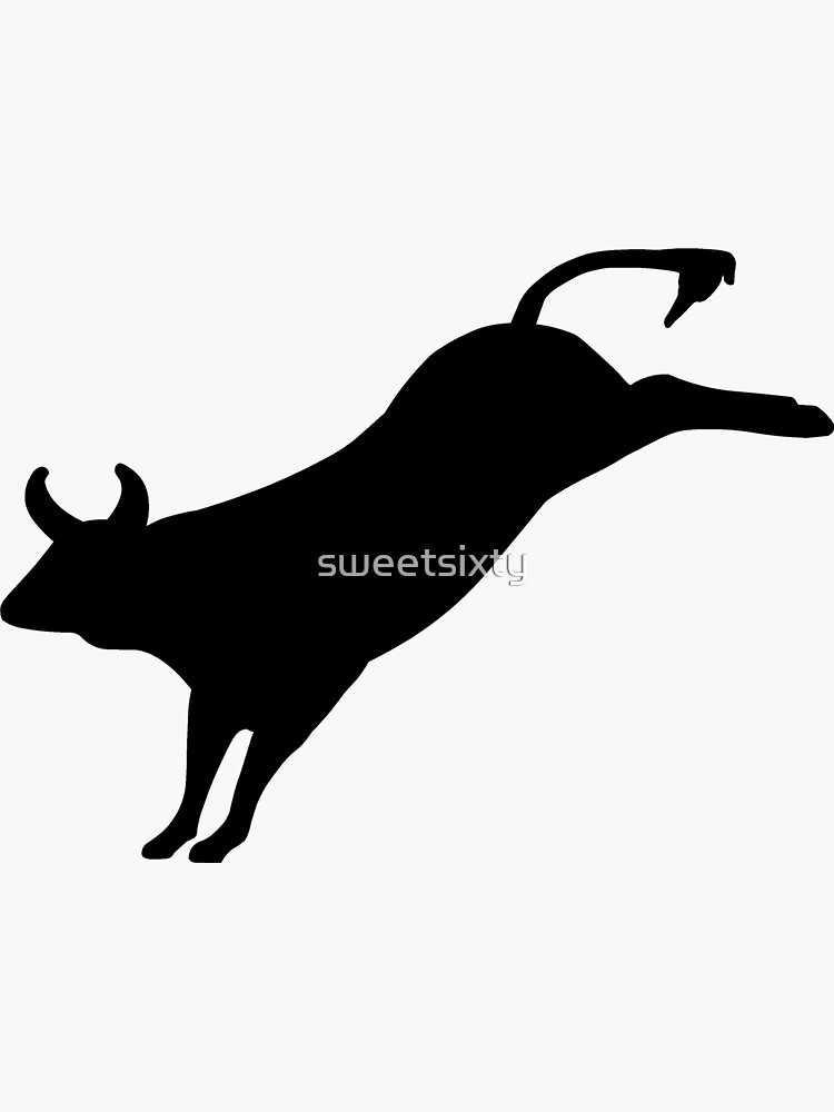 "Bucking Rodeo Bull" Sticker by sweetsixty | Redbubble