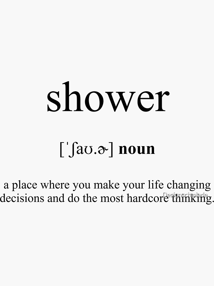 "Shower Definition | Dictionary Collection" Sticker for Sale by ...