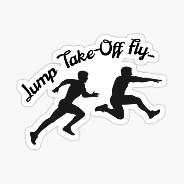 "Men's Long Jump, Triple Jump, Take-Off, Fly..." Sticker for Sale by ...