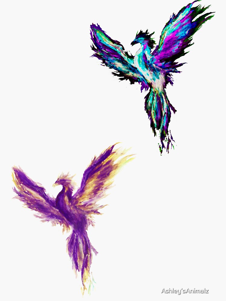 "purple/dark blue phoenix" Sticker by xaxuokxenx | Redbubble