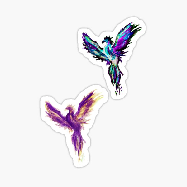 "purple/dark blue phoenix" Sticker by xaxuokxenx | Redbubble