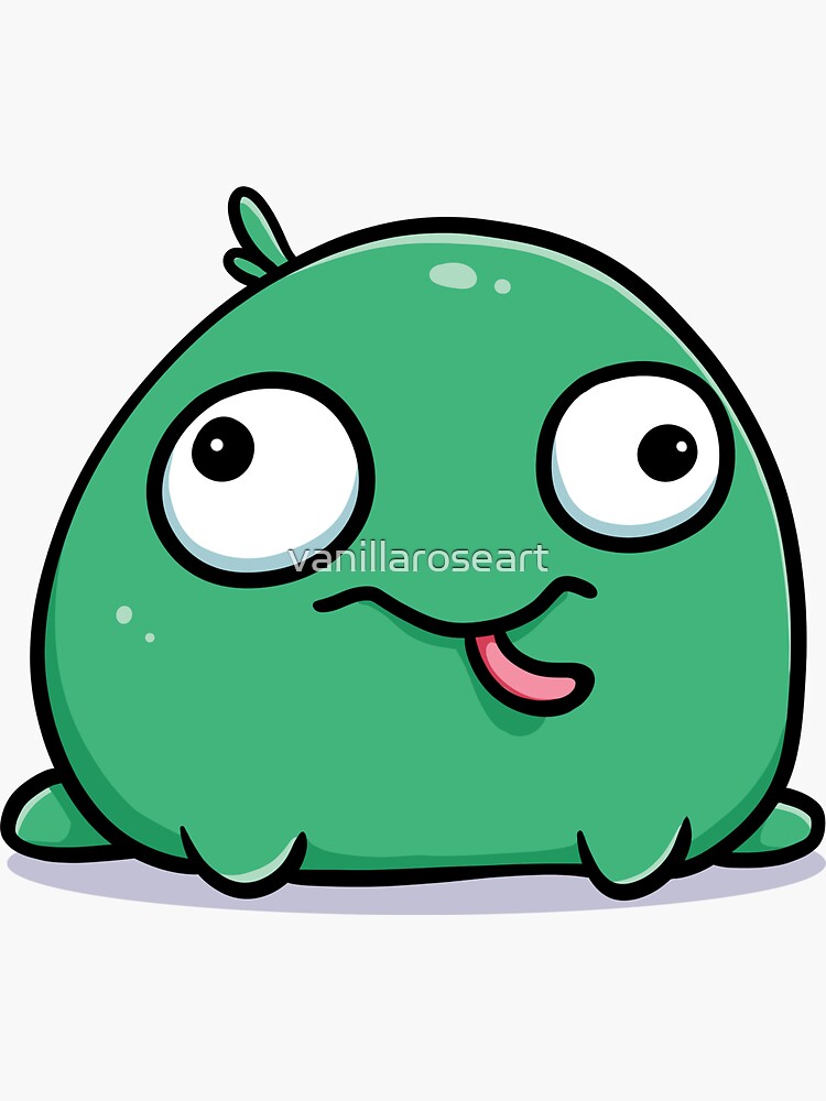 "Silly Green Frog" Sticker for Sale by vanillaroseart | Redbubble