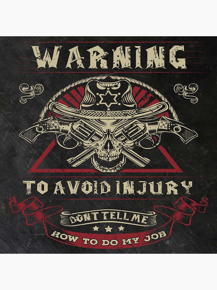 "Warning To Avoid Injury" Sticker by ahmedsfarrag | Redbubble
