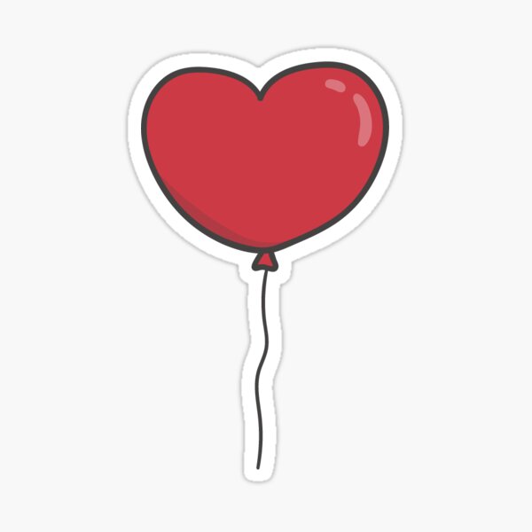 "Red cute heart balloon" Sticker for Sale by Arts-n-Giggles | Redbubble