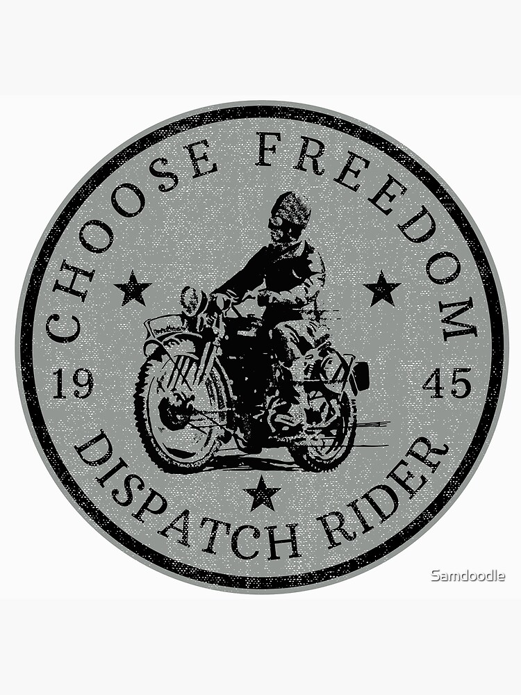 "World War Two Motorcycle Dispatch Rider" Poster for Sale by Samdoodle ...