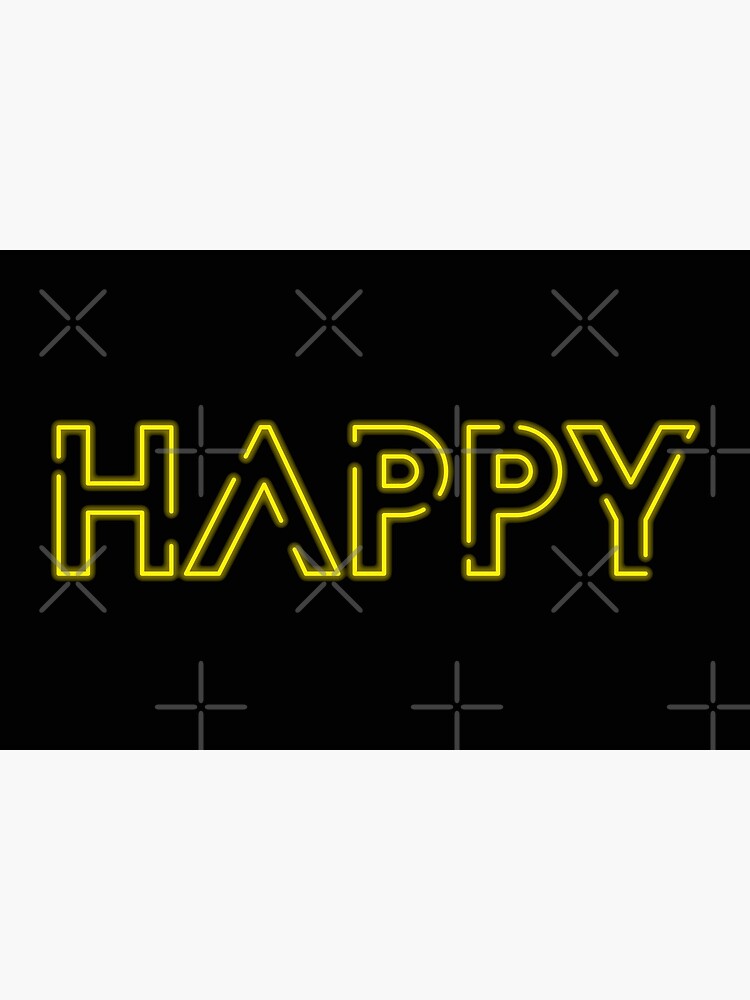 "Happy Yellow Neon Sign " Poster for Sale by Annalaven | Redbubble