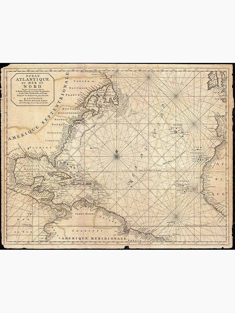 "Vintage Map of the Atlantic" Art Print for Sale by wilsongraphics ...