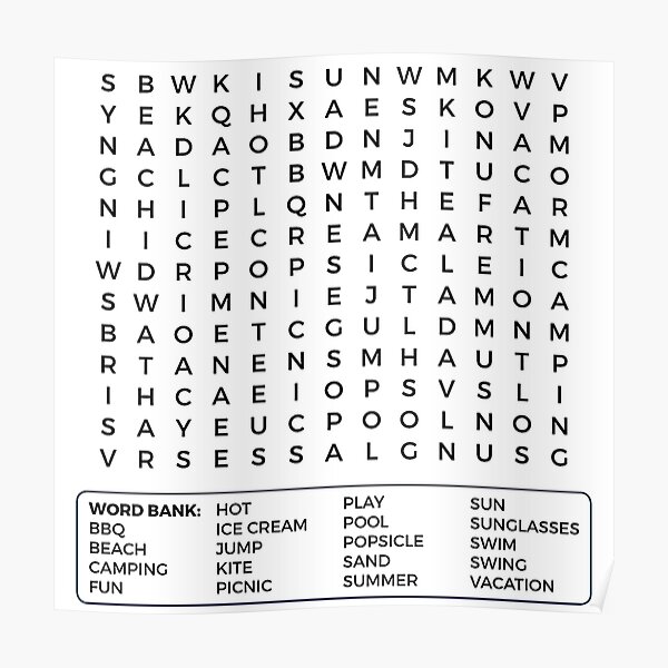 "Word Search" Poster for Sale by dakrishz | Redbubble