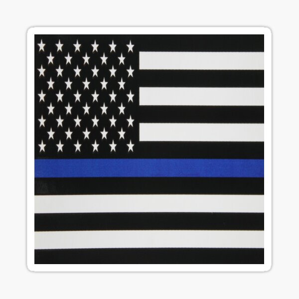 "Flag Supporting Police-Blue Line" Sticker for Sale by tonybaloneypony ...