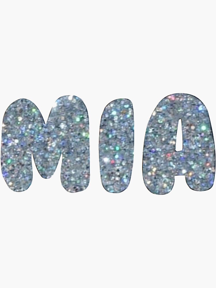 "mia name glitter sticker" Sticker for Sale by th3a | Redbubble