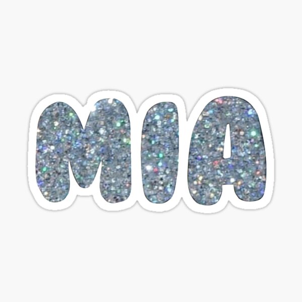 "mia name glitter sticker" Sticker for Sale by th3a | Redbubble