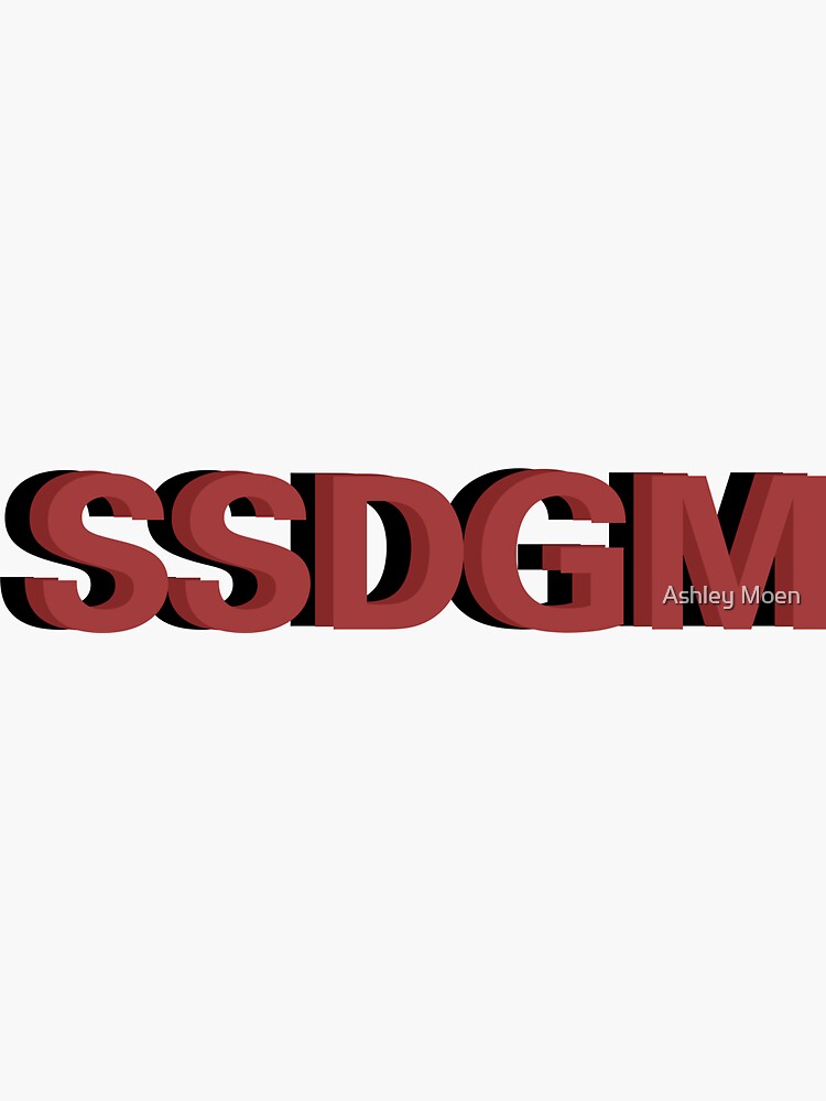 "SSDGM (red) " Sticker for Sale by HappyMinimalist | Redbubble