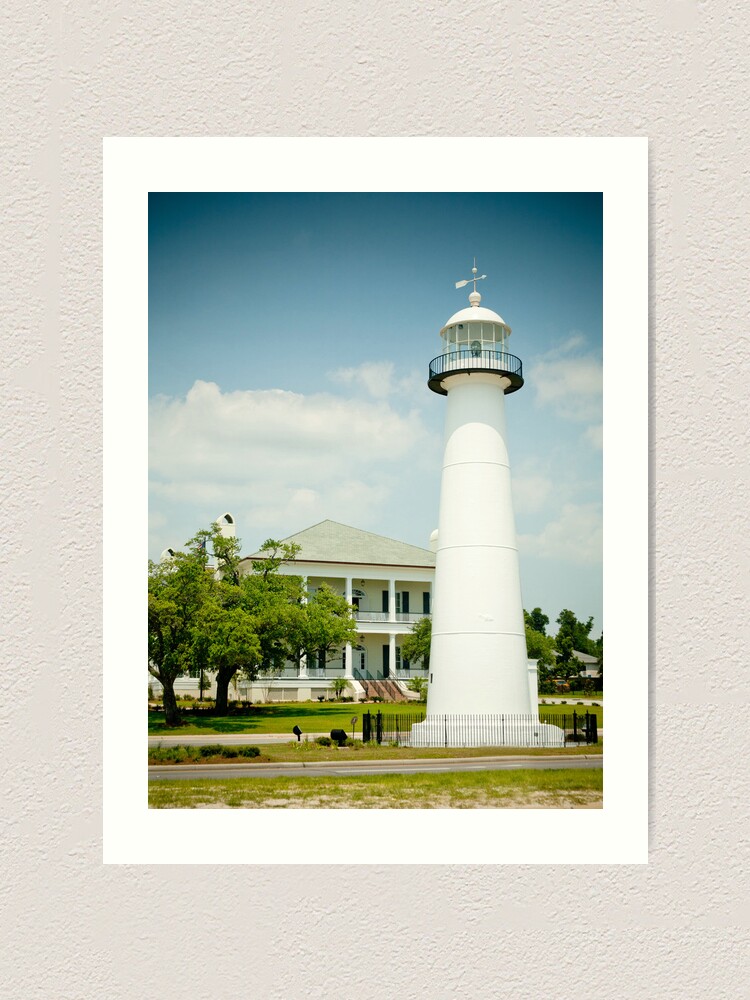 "Biloxi Lighthouse & Visitor's Center" Art Print for Sale by Jonicool ...