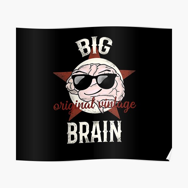 Poster « Big Brain Funny Comic Joke Meme Design Vintage », par Katehyun ...
