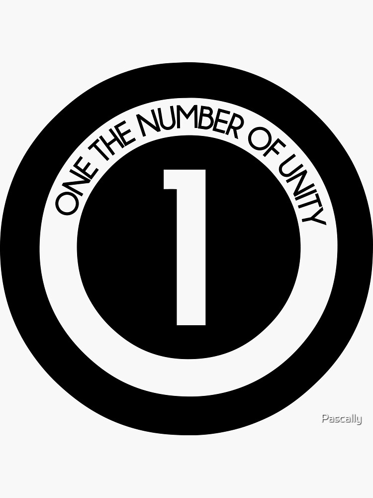 "one, number one, unity, black" Sticker by Pascally | Redbubble
