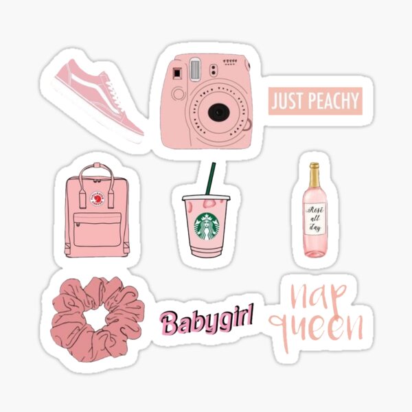 "pink sticker pack " Sticker for Sale by gabi-young02 | Redbubble