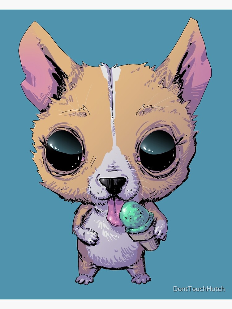 "Corgi Eating Ice Cream Gift For Corgi Owners and for Corgi Lovers" Art ...