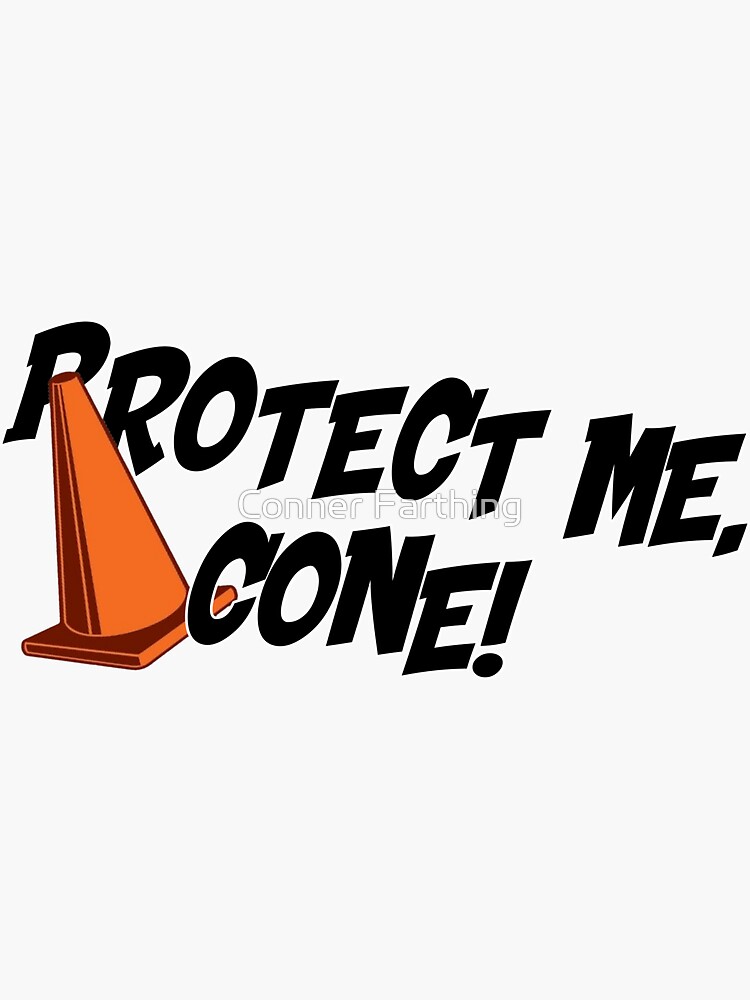 "Red vs Blue "Protect Me, Cone!"" Sticker for Sale by CondogYT | Redbubble
