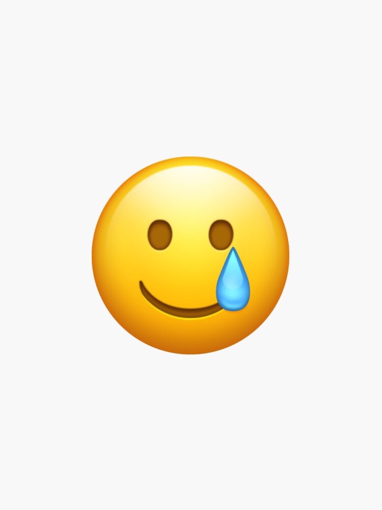 "Smiling face with tear emoji" Sticker for Sale by notadamkhan | Redbubble