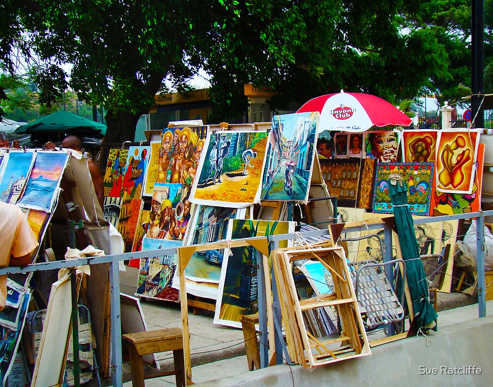 "Art Market, Havana, Cuba" by Sue Ratcliffe | Redbubble